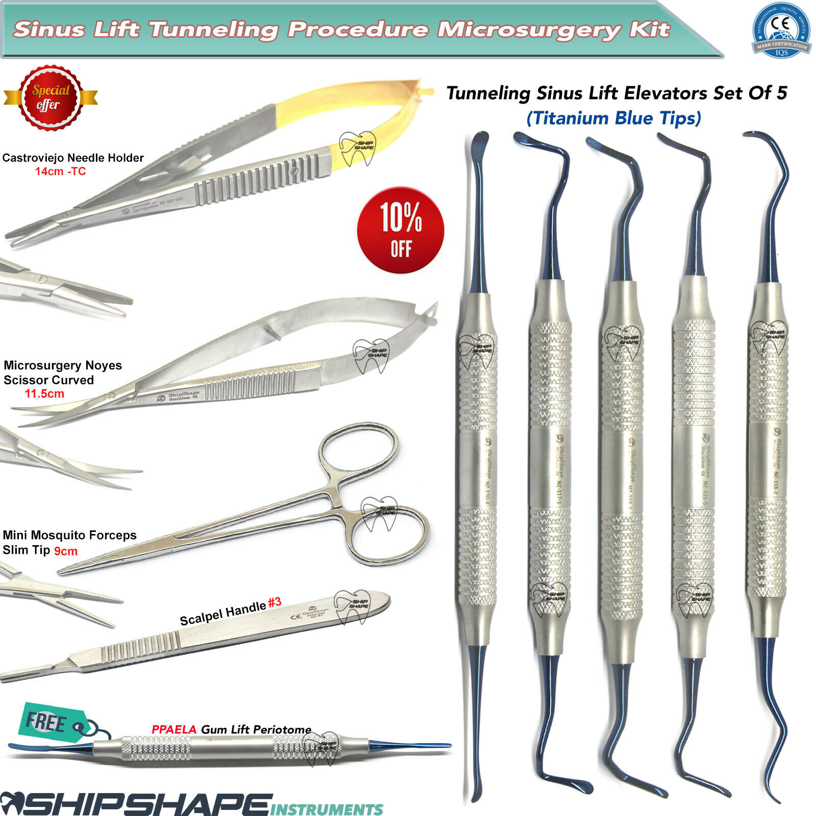 Dental Gum Lift Tunneling Procedure Kit Vista Implant Sinus Needle ...